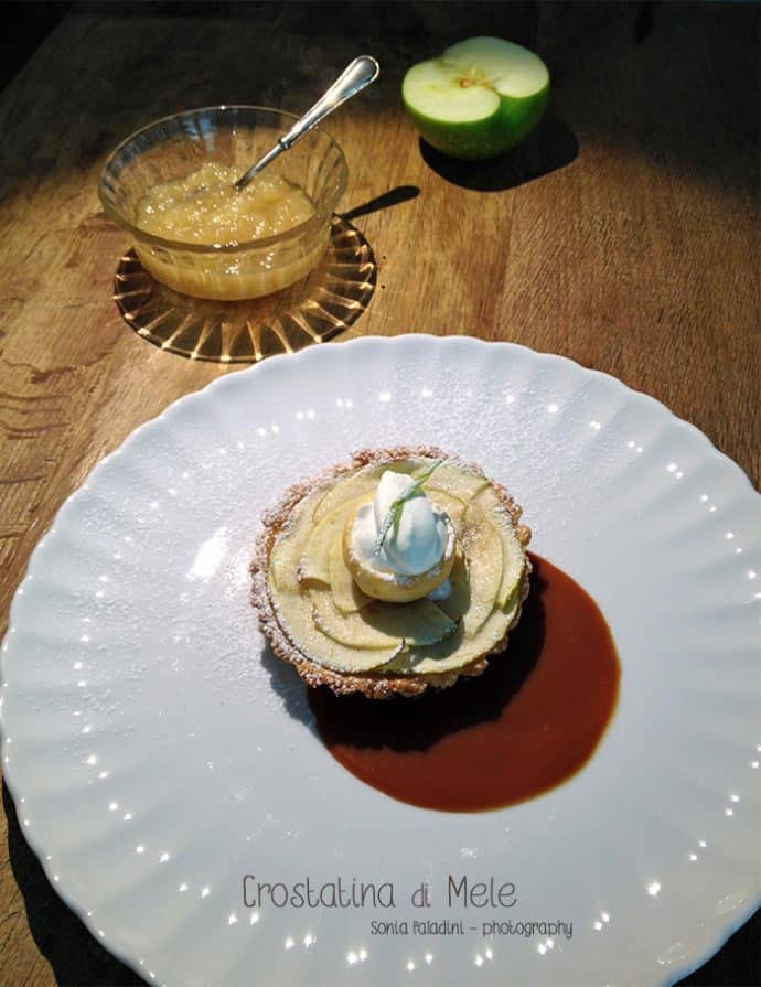 Crostatina di mele con caramello mou, monoporzione, Sonia Paladini